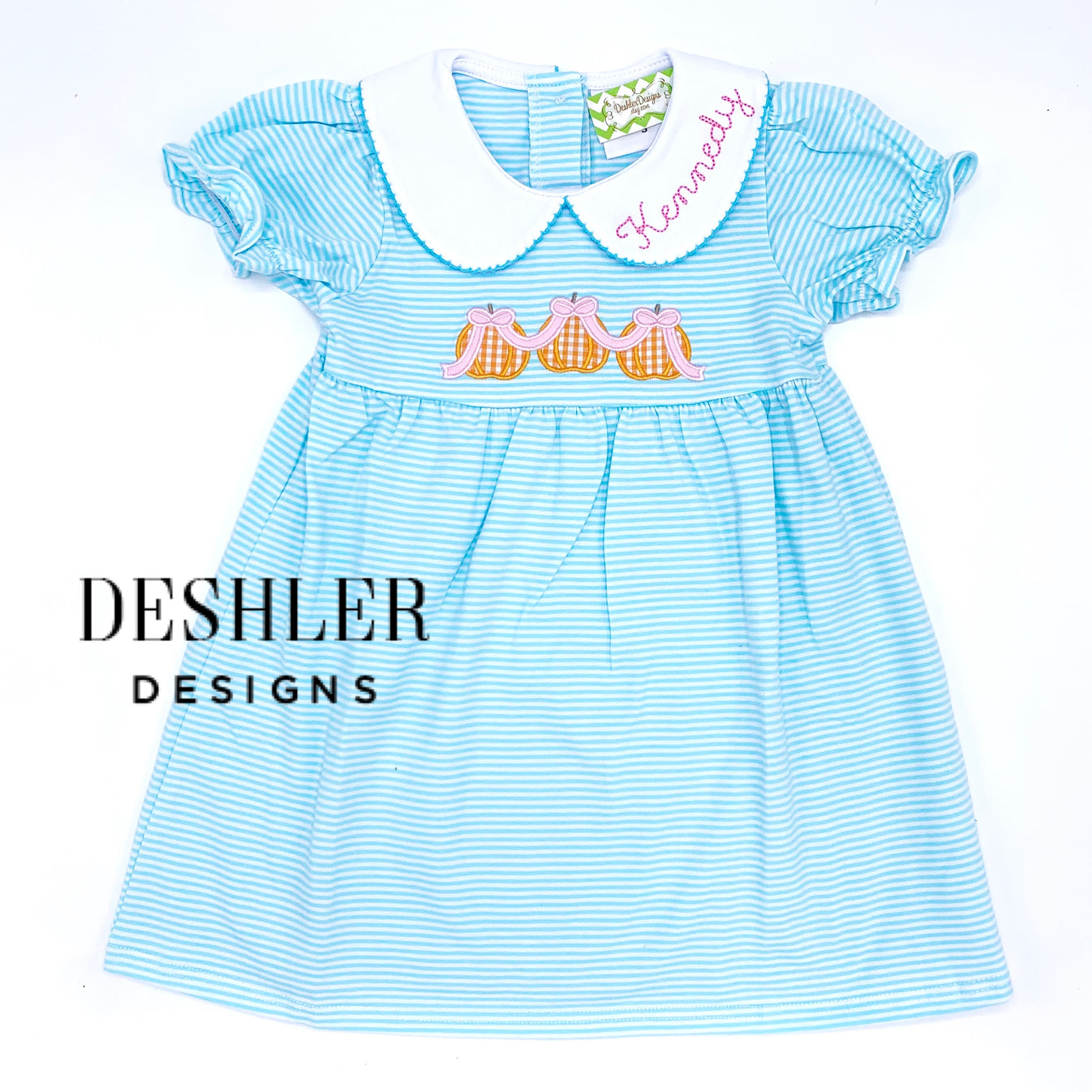 Pumpkin with Bows Trio Dress – Deshler Designs
