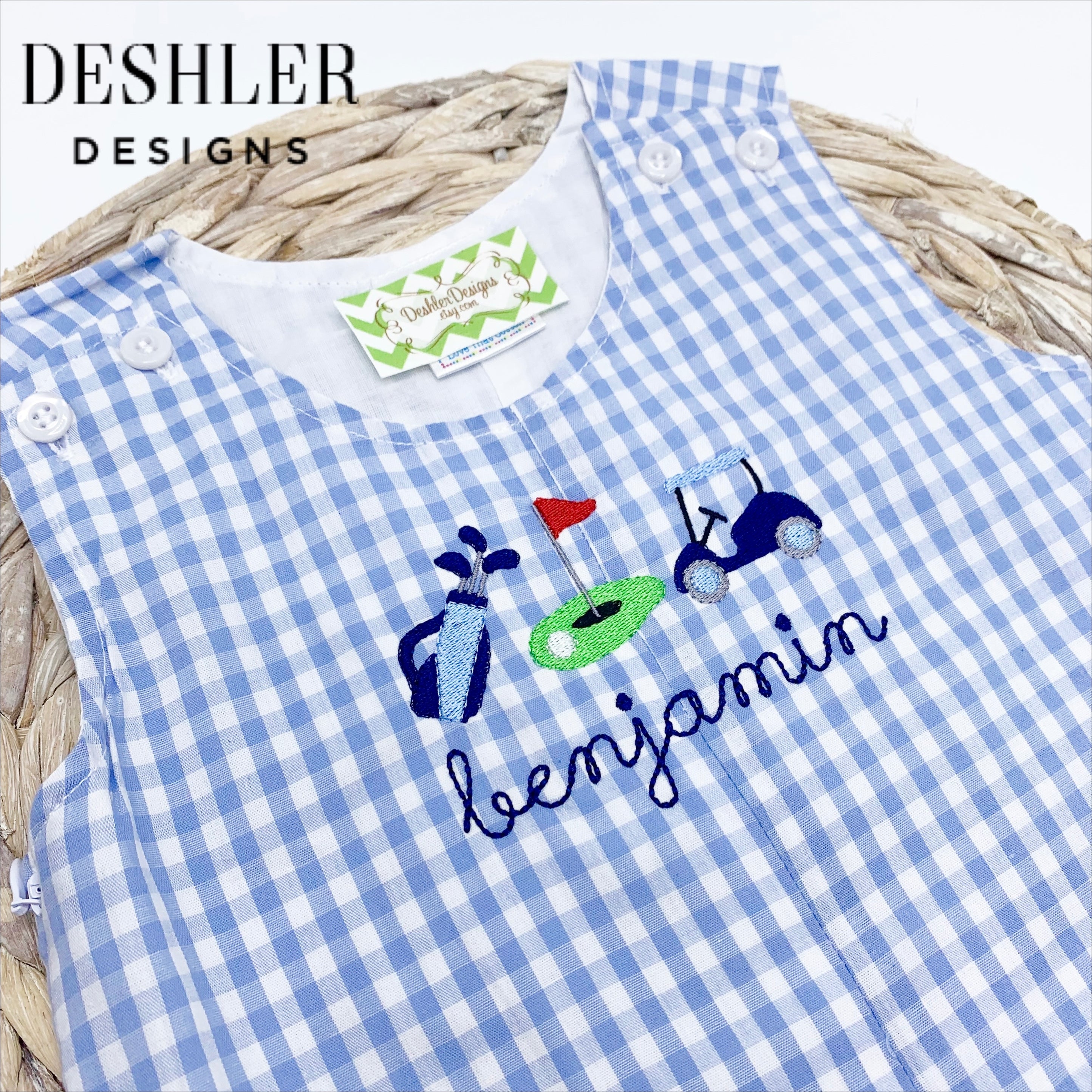 Gingham Golf Jon Jon – Deshler Designs