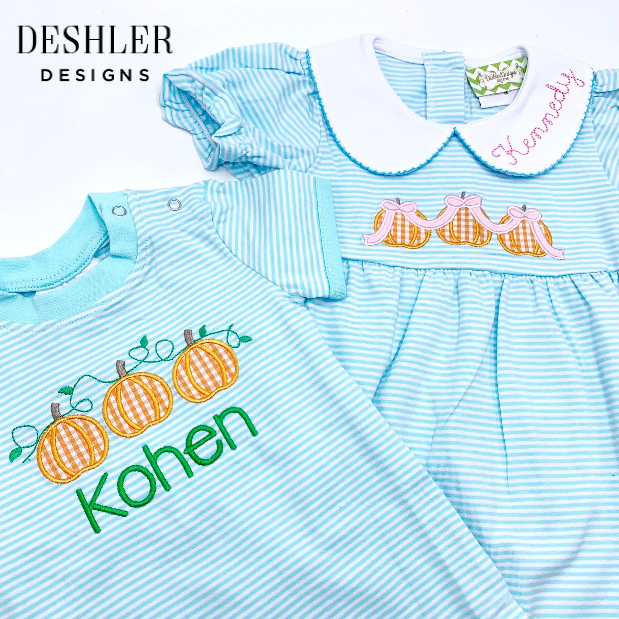 Pumpkin with Bows Trio Dress – Deshler Designs